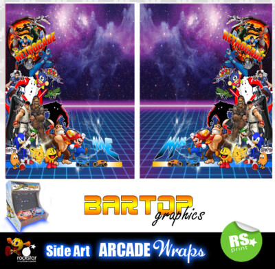 Retrocade v3 Arcade Side Artwork Panel Stickers Graphics All Sizes ...