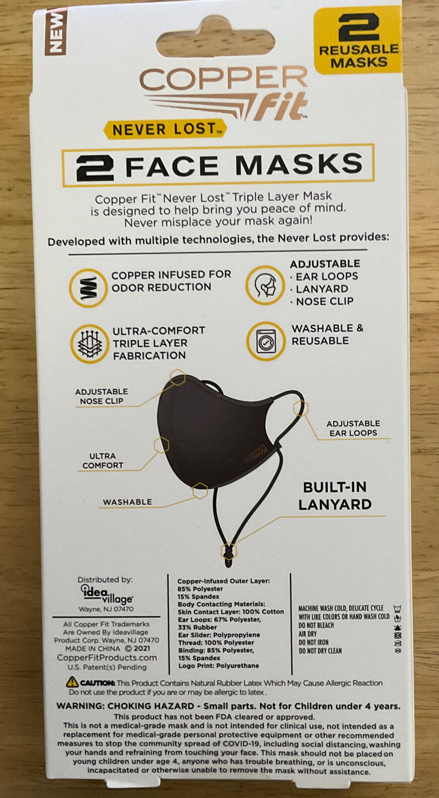 Copper Fit unisex-adult Guardwell Face Cover Masks Neck In Lanyard Pk ...