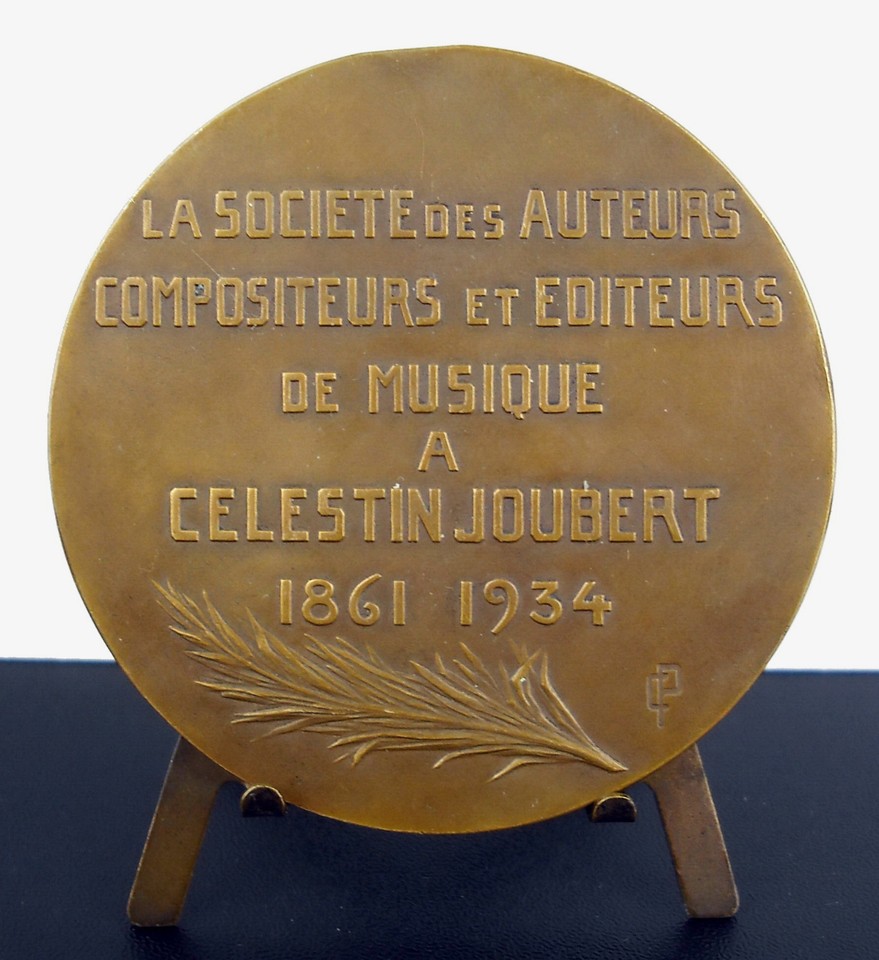 Medal to Martin Célestin JOUBERT music publisher 1936 sc ch Pillet ...