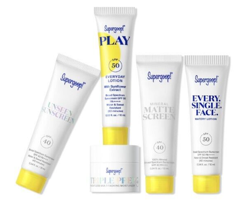 Supergoop! 5pc: Triple Prep, Unseen, Play, Mineral Matte, Every Single ...