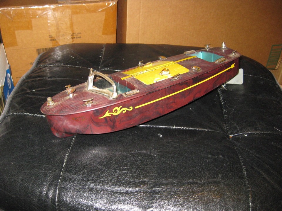 Rare Ideal Speed Boat in great shape with functioning wind-up Motor | eBay
