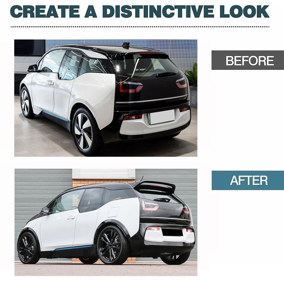 Fit For BMW I3 2014-2020 Rear Roof Spoiler Window Top Wing Trim Carbon ...
