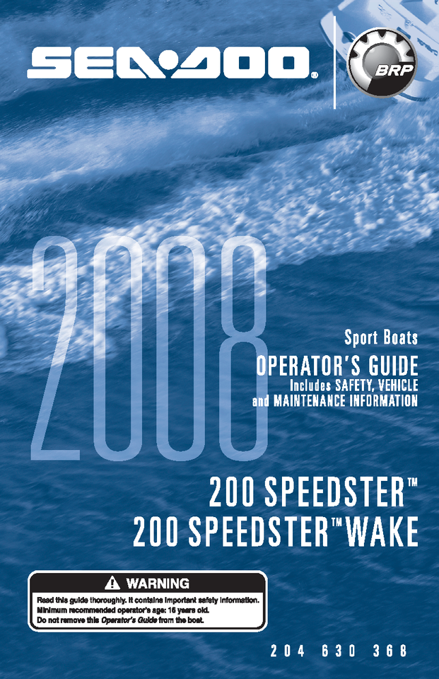 1993-2025 Sea-Doo Sport Boats Pontoons OWNER'S MANUALS Shop Guide BRP ...