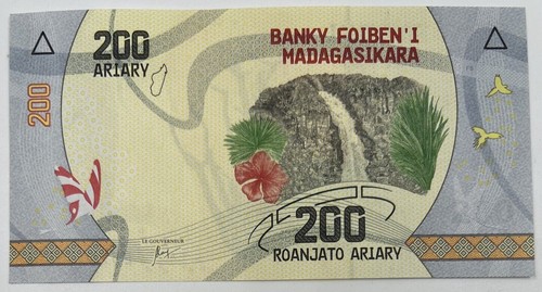 Old Vintage Africa Madagascar 200 Ariary Banknote | Collectable Grade ...
