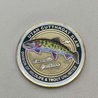 Utah Cutthroat Slam Division of Wildlife&trout Unlimited Challenge Coin ...