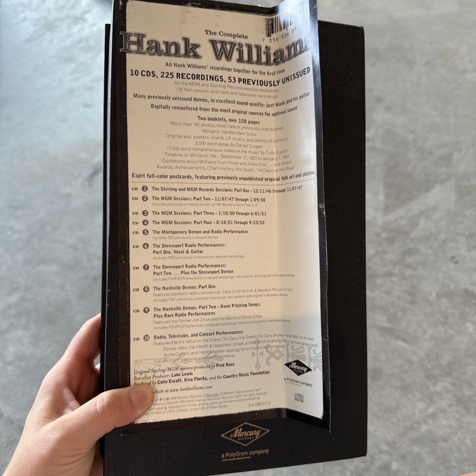 The Complete Hank Williams [Box] by Hank Williams (CD, Sep-1998, 10 ...