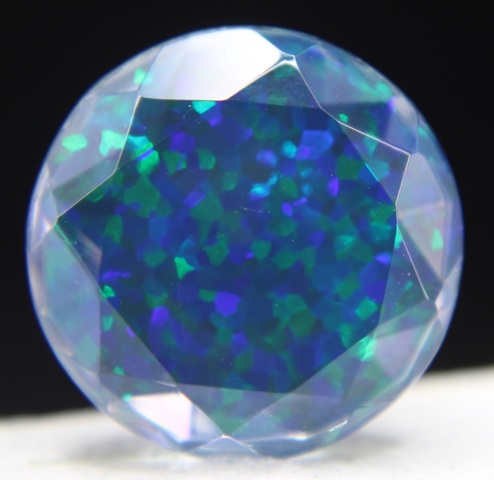 13.60 Ct Round Cut Fire Opal Triplet Multi Color Loose Gemstones ...