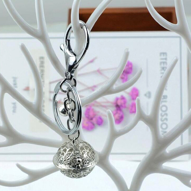 Creative Hollow Bell Metal Keychain DIY Bag Decoration Pendant Keyring ...
