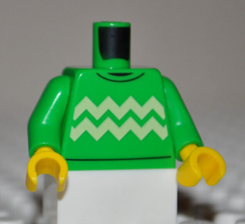 LEGO PARTS - 1X MINIFIGURE TORSO/BRIGHT LIGHT YELLOW/GREEN ZIGZAG ...