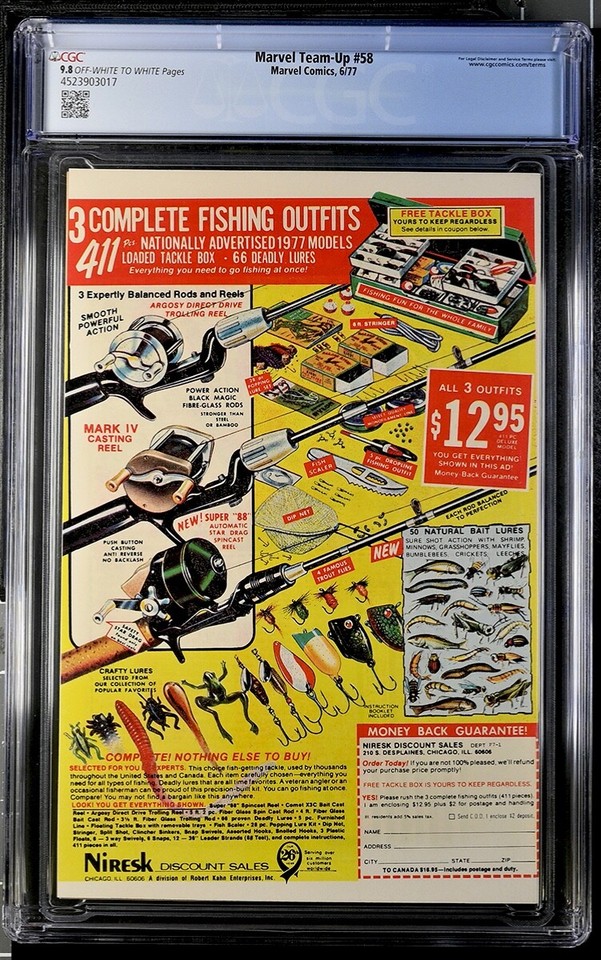 MARVEL TEAM-UP #58 CGC 9.8 OW/WHITE PAGES SPIDER-MAN GHOST RIDER 1977 ...