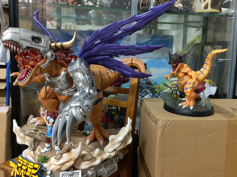 Digimon Adventure YAGAMI TAICHI Metal Greymon Resin Statue Led Light In ...