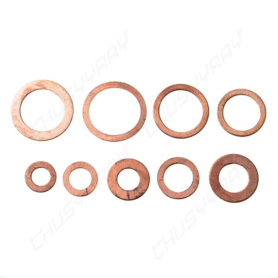 200Pcs Copper Diesel Injector Washers Fuel Set Seal Rings Assortment ...