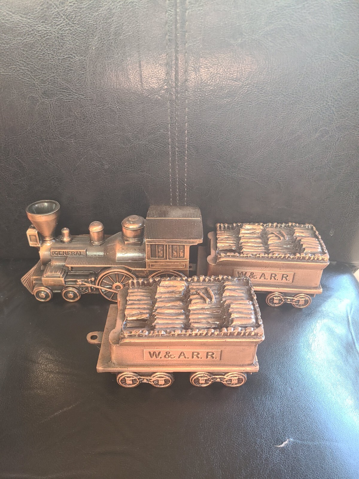 Vintage 1974 Banthrico Train General And W & A.R.R. Log Cart Banks (2 ...