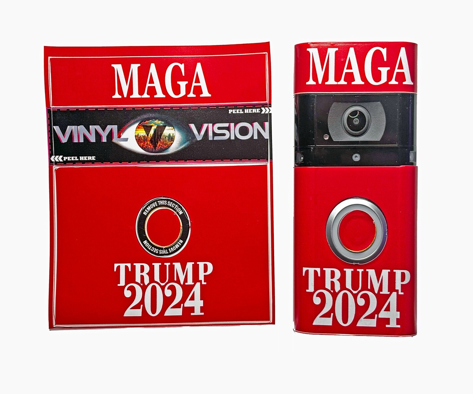 Ring Wrap Skin for Ring 3-4 Video Doorbell Protective cover decal Trump ...