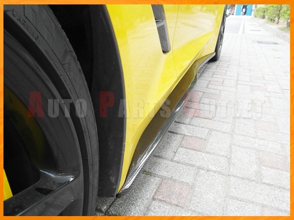 Z06 Style Carbon Fiber Rocker Side Skirt Lip CF Corvette C7 Stingray ...