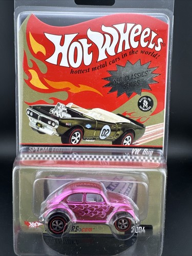 2004 Hot Wheels PINK VW VOLKSWAGEN BUG Redline Club RLC Neo Classics ...