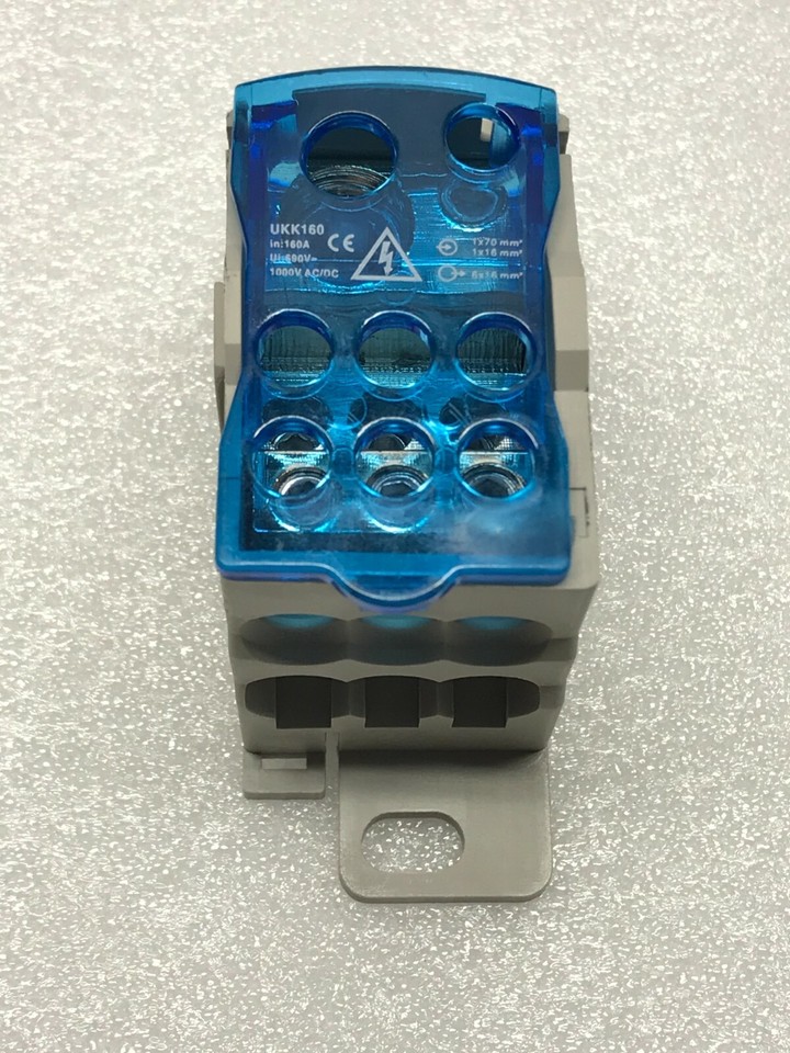 Distribution Terminal Block 160A POWER DISTRIBUTION DIN Rail MOUNT 6 ...