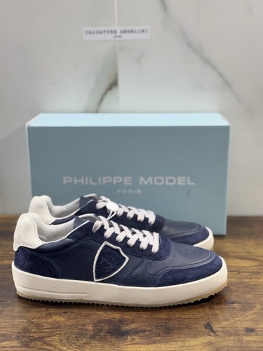 Philippe Model Nice Low Men Sneaker Leather Men & Suede Blue 45 | eBay