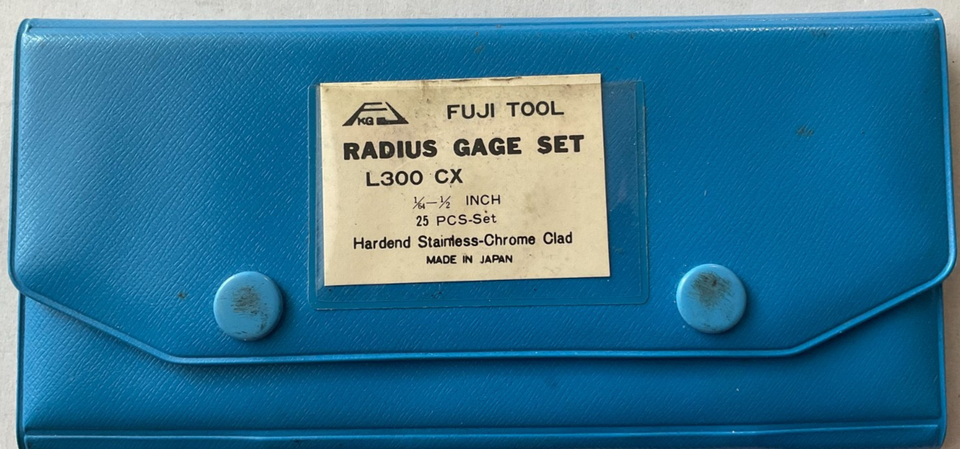 FUJI TOOL RADIUS GAGE SET L300 CX: VINTAGE 25-PIECE SET | eBay