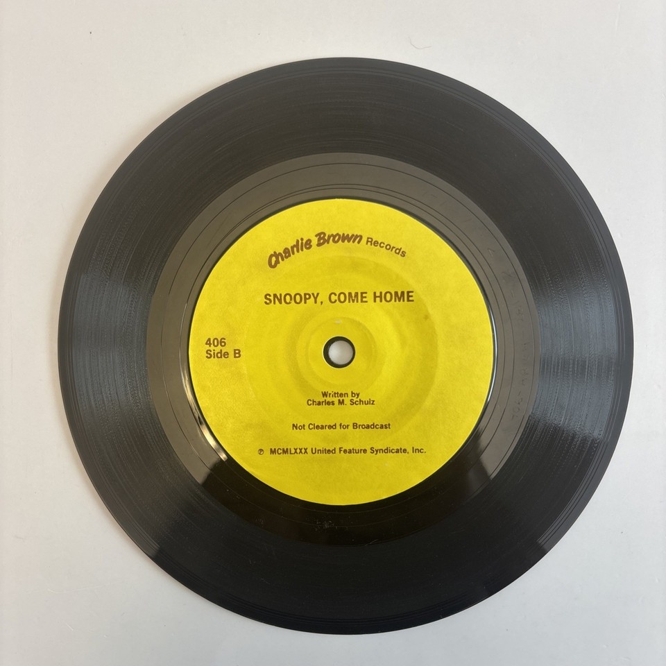 Vintage Vinyl 45 Rom Record Snoopy, Come Home Charlie Brown Records 406 ...