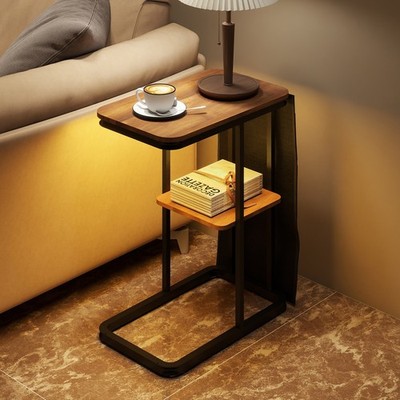 Small Side Table With Storage LED Sofa End Coffee Table Living Room ...