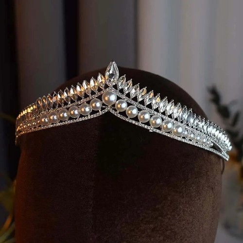 Silver Bridal Princess Austrian Crystal Tiaras Wedding Crown Veil Hair ...