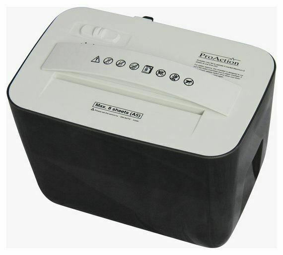 ProAction 005CC 8 Sheet 4.5 Litre A5 Cross Cut Paper Shredder - White ...