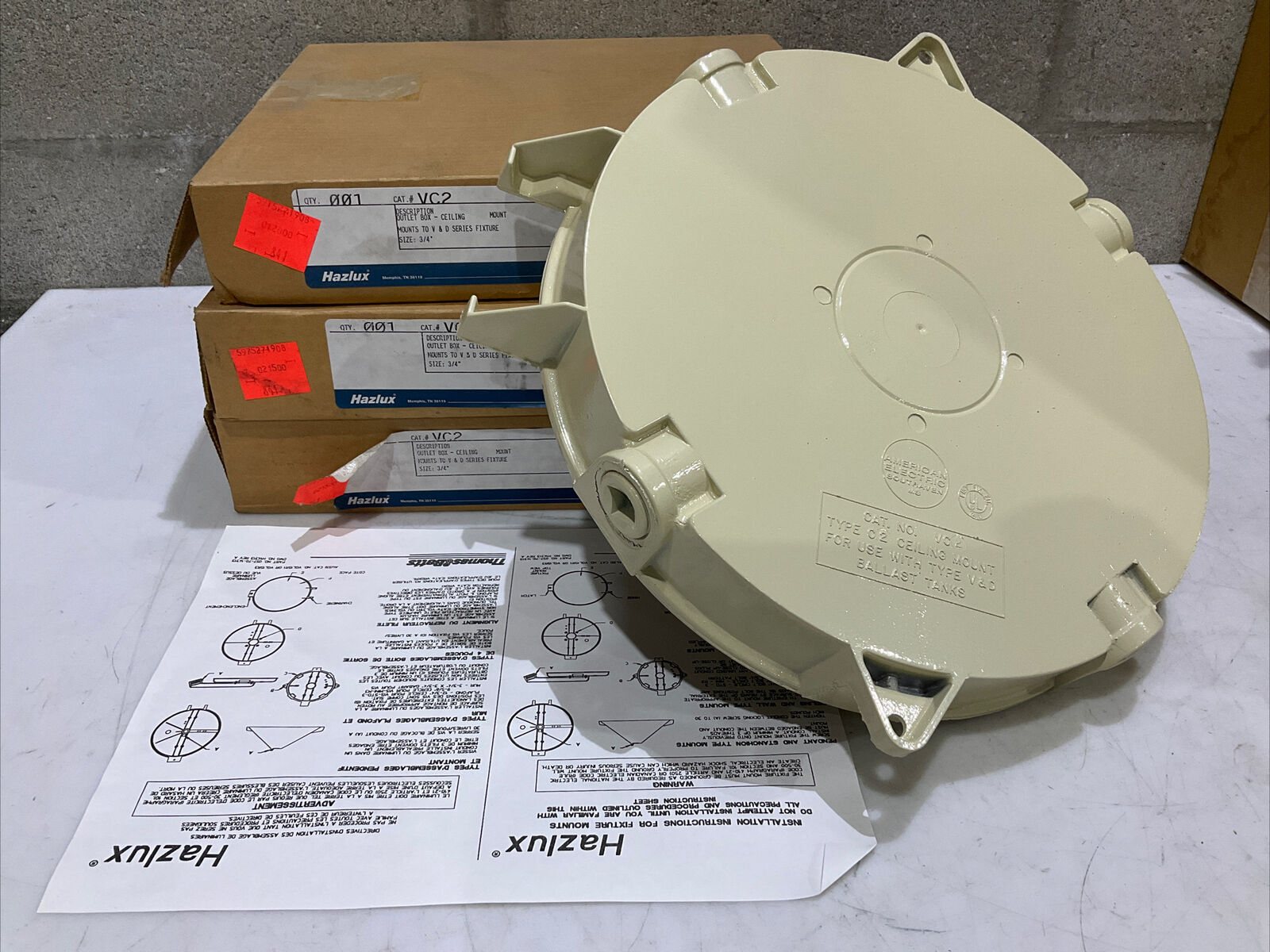 Hazlux Outlet 3/4" Box Ceiling Mount VC2 for sale online | eBay