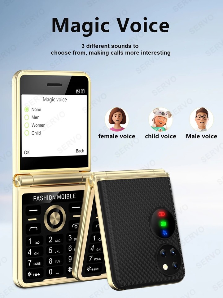 2.4" Unlocked Luxury SERVO P21 Flip Mobile Cell Phones 4 SIM Card Magic ...