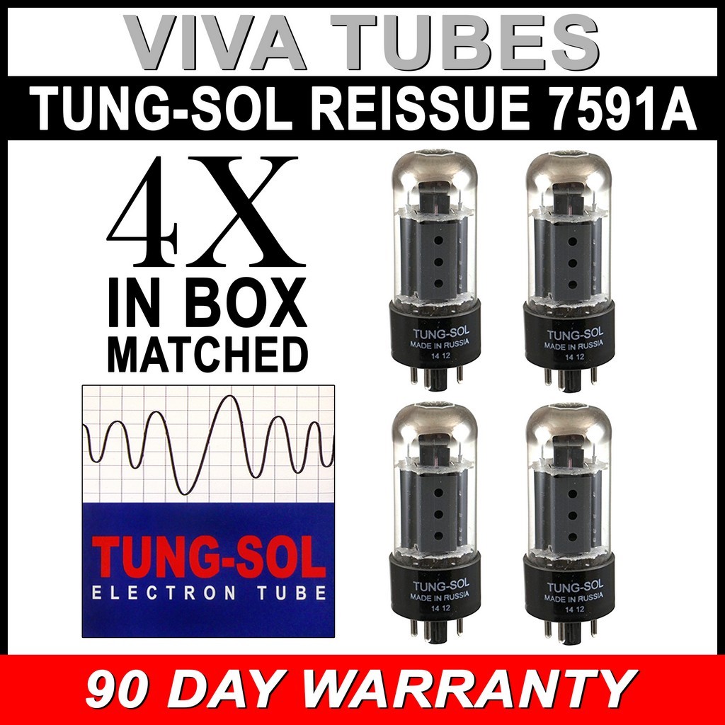 Brand New Tung-Sol Reissue 7591A Plate Current Matched Quad (4) Vacuum ...