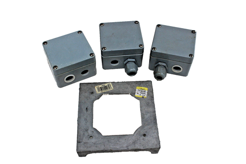 4 LOT ELECTRICAL PLASTIC JUNCTION BOXES WATERPROOF CABLE GLANDS SIMPSON ...