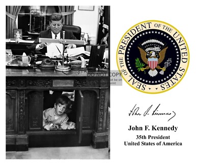 PRESIDENT JOHN F. KENNEDY JFK PRESIDENTIAL SEAL AUTOGRAPHED 8X10 ...