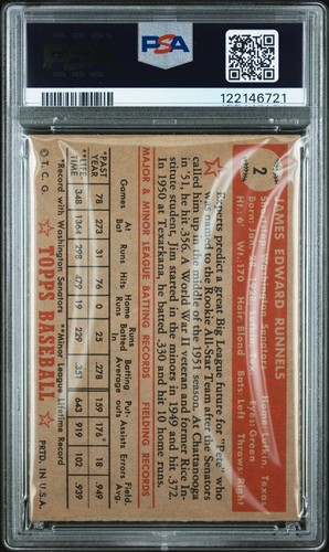 1952 Topps #2 James E. Runnels PSA 6 Excellent-Mint!! | eBay