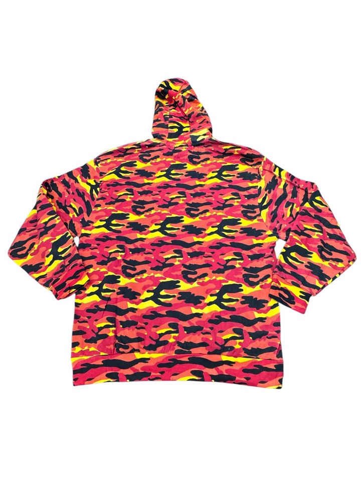 blAnk Brand Fire Red Yellow Black Camo Hoodie Unisex XL Camouflage ...