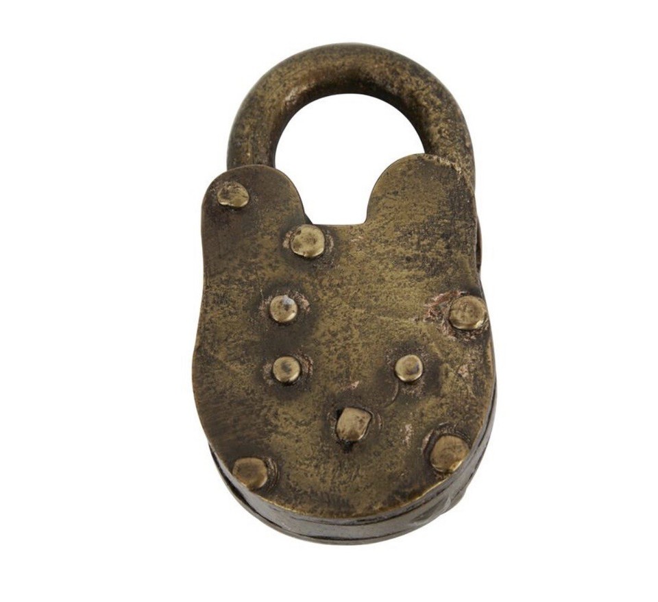 3"H ANTIQUE LOCK OLD STYLE WITH KEYS PADLOCK & KEYS PIRATE LOCK VINTAGE ...