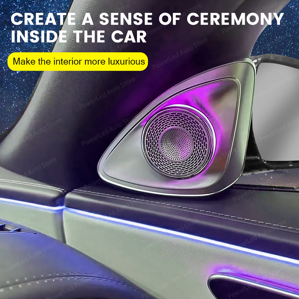 4D Rotary Tweeter Trim 64 Color Ambient Lighting Fit Mercedes Benz W214 ...
