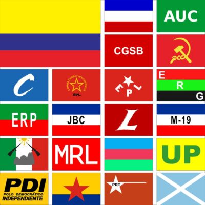 Colombia Flag AGC AUC CGSB Communist EPL ERG ERP JBC Liberal M-19 MRL ...