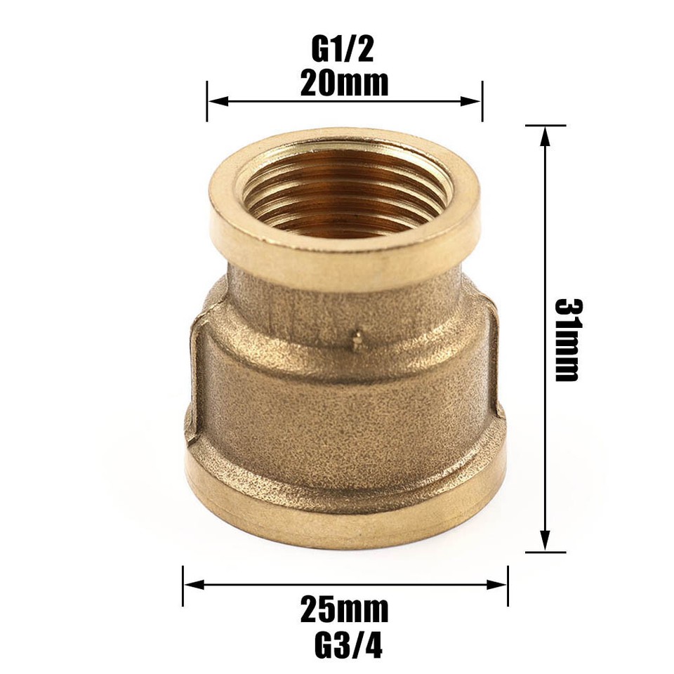 Brass G 1/2 Female To G 3/4 Female Pipe Reducer Threaded Adapter ...
