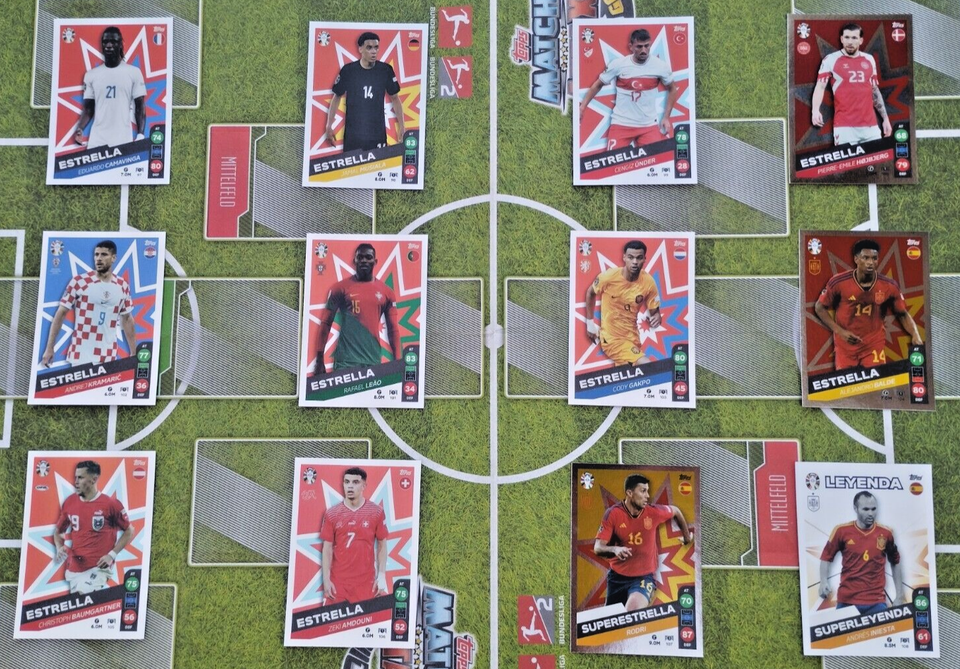 FULL SET 108 cards LIDL EURO 2024 LIDL Topps Match Attax SPAIN VERSION ...