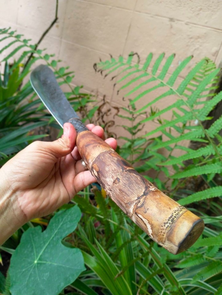 Handmade short sword machete nessmuk knife 12.1” forged blade, Bamboo ...