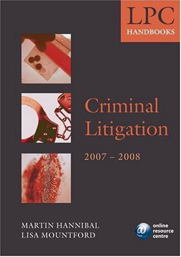 LPC Handbook on Criminal Litigation 2007-2008 By Martin Hannibal 9780199212323| eBay