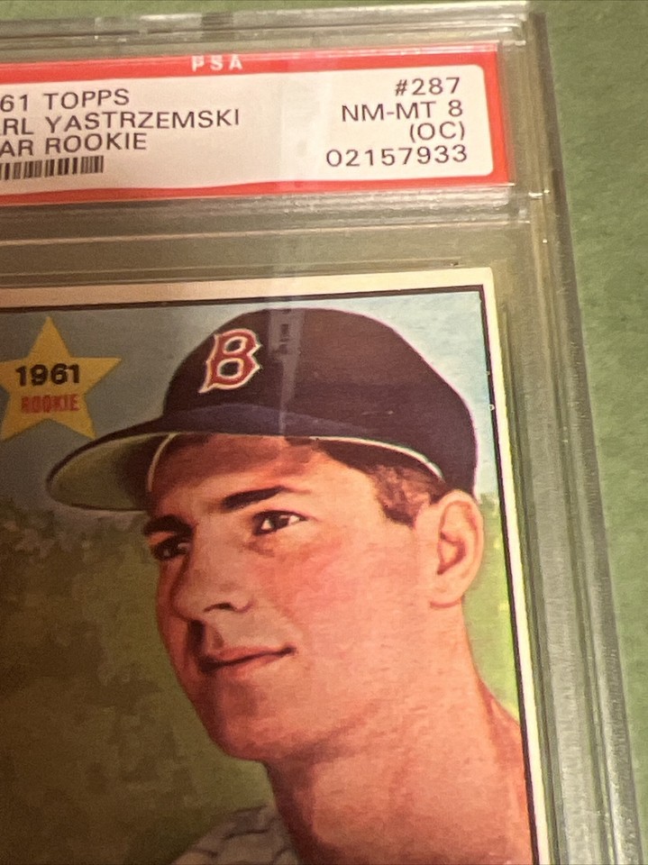1961 TOPPS STAR ROOKIE #287 CARL YASTRZEMSKI Boston Red Sox HOF PSA 8 ...
