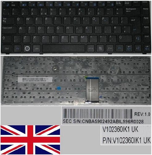 Keyboard QWERTY UK Samsung R467 R465 R463 BA59-02492A V102360IK1 Black ...