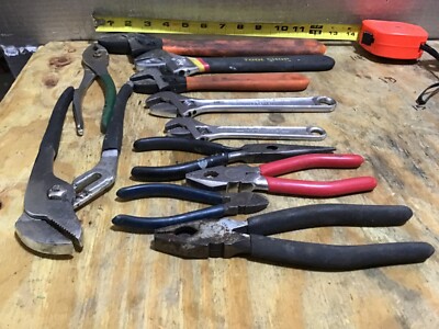 Adjustable Wrenches, Pliers,Chanel Locks , Linemans Lot. 11 total and ...