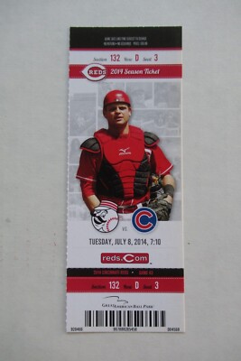 CINCINNATI REDS VS CUBS 7/8/2014 FULL TICKET ~ COGHLAN/RIZZO/OLT/BRUCE ...