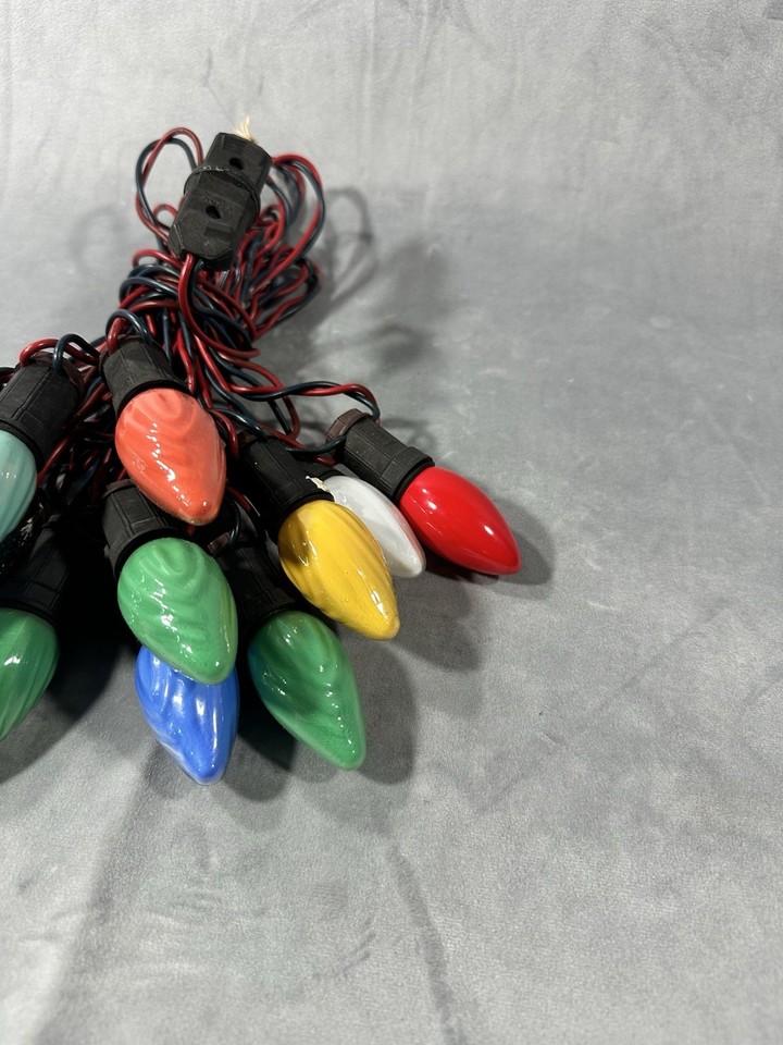 12 VTG C6 GE Xmas Light Bulbs Work Strand Green Yellow Blue Red lot 7 ...