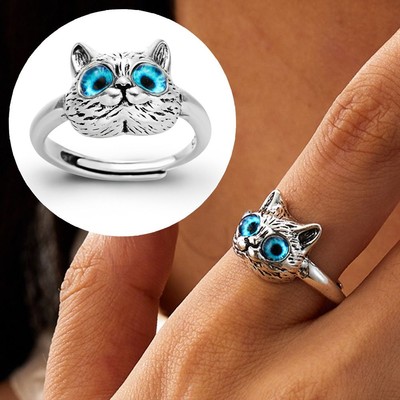 Silver Color Opening Ring Cute Finger Rings Jewelry Couple Ring | eBay ...