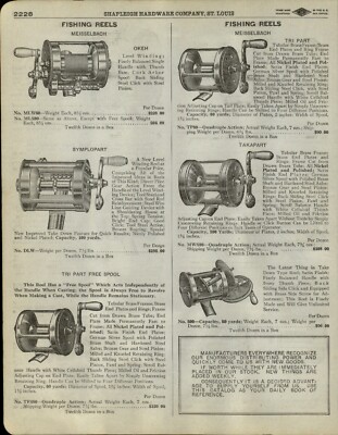 1923 PAPER AD Meisselbach Fishing Reel Okeh Symplopart Takapart Tri ...