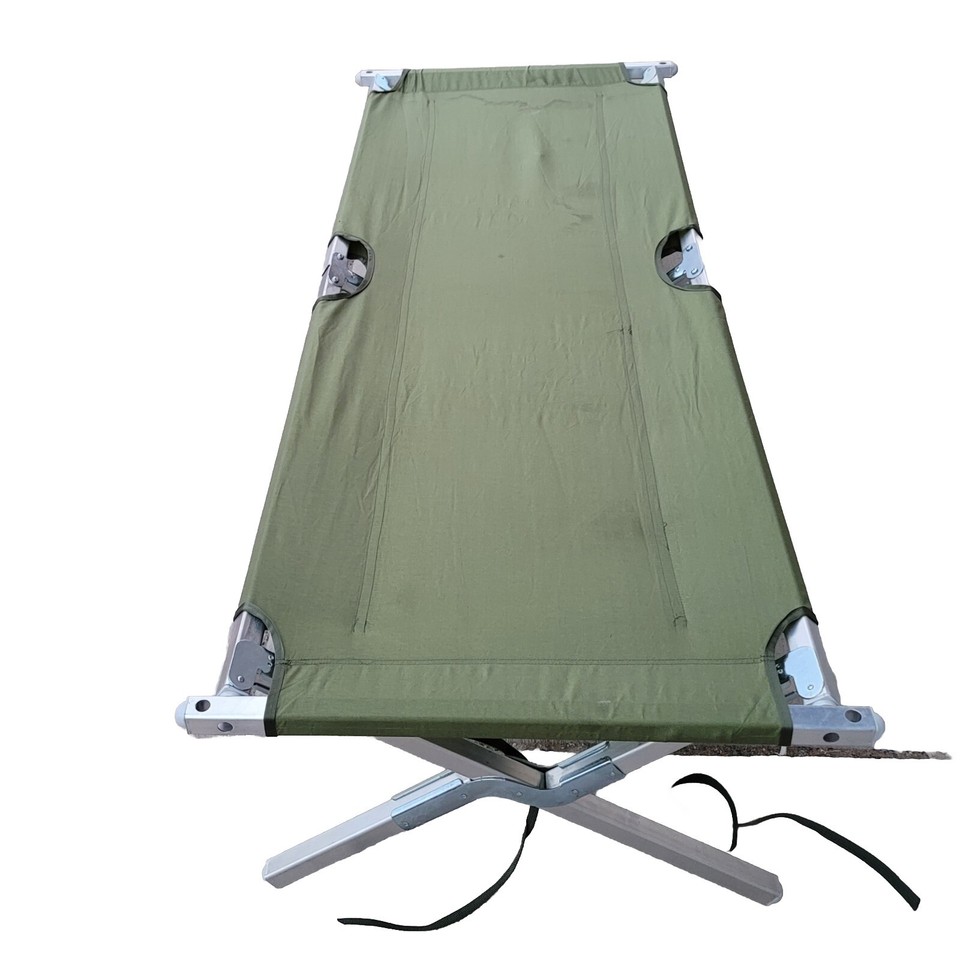 USGI Military Camping Folding Cot Sleeping Bed OD Green | eBay