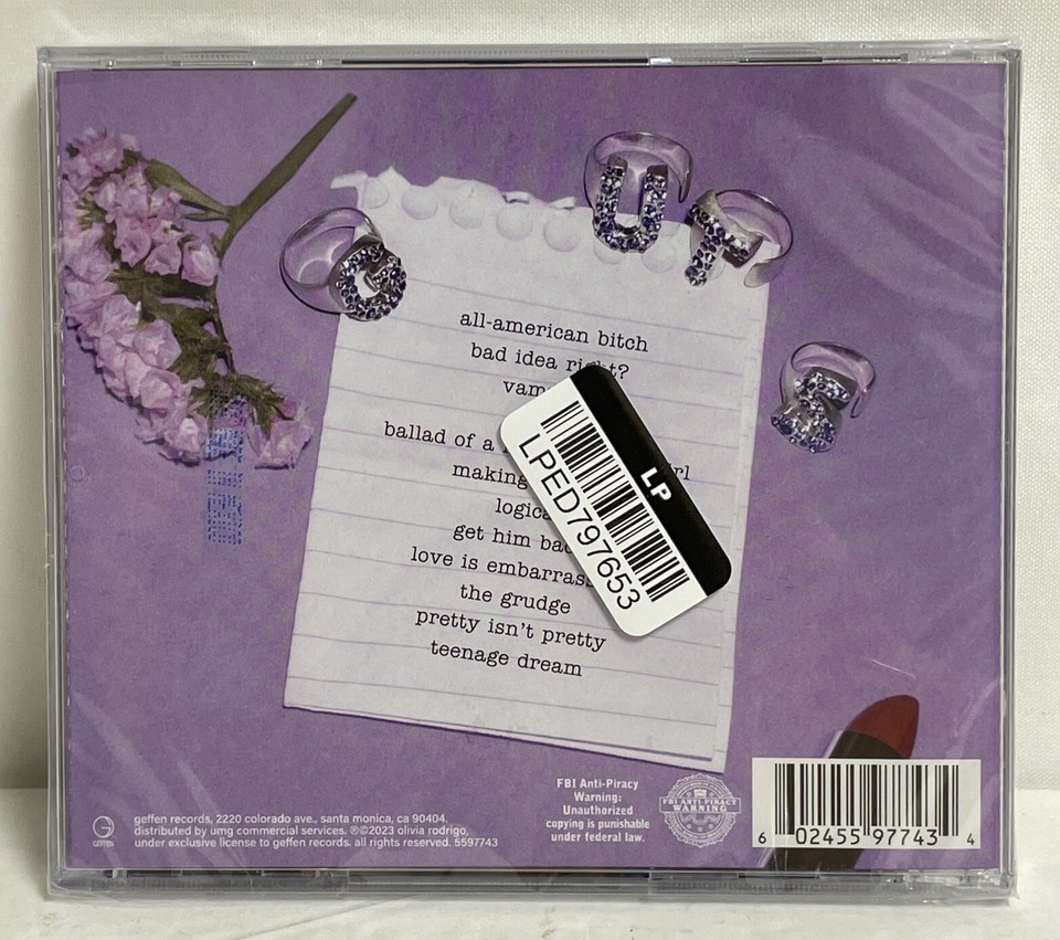 OLIVIA RODRIGO - GUTS (TARGET EX) ALT COVER AND POSTER CRACKED CASE ...